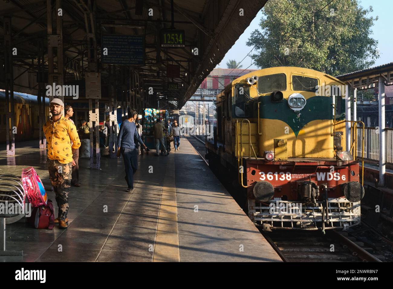 An Indian-made WDS-6 locomotive, mostly used for shunting, stationary ...