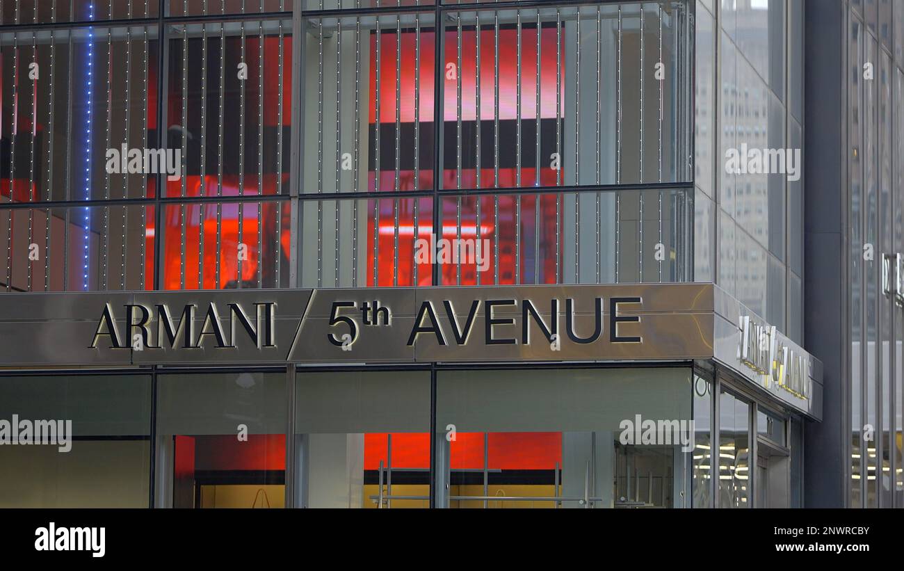 Armani at 5th Avenue in New York - NEW YORK CITY, USA - FEBRUARY 14 ...