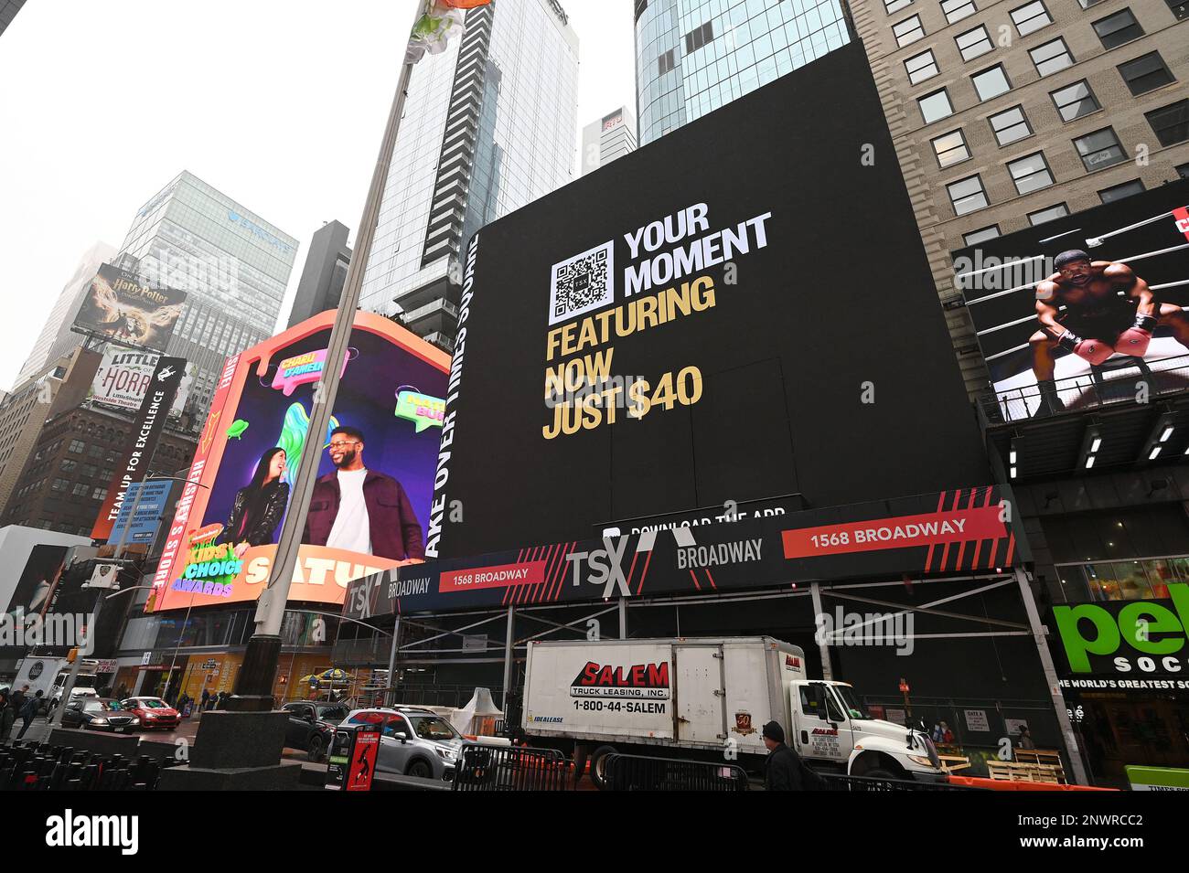 New York, USA. 28th Feb, 2023. View of the TSX 18,000-square-foot LED ...