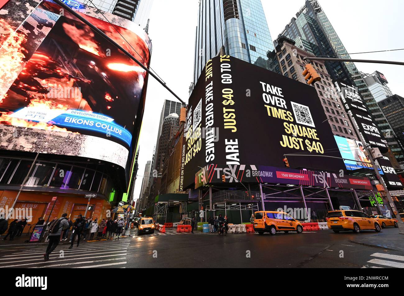 New York, USA. 28th Feb, 2023. View of the TSX 18,000-square-foot LED ...