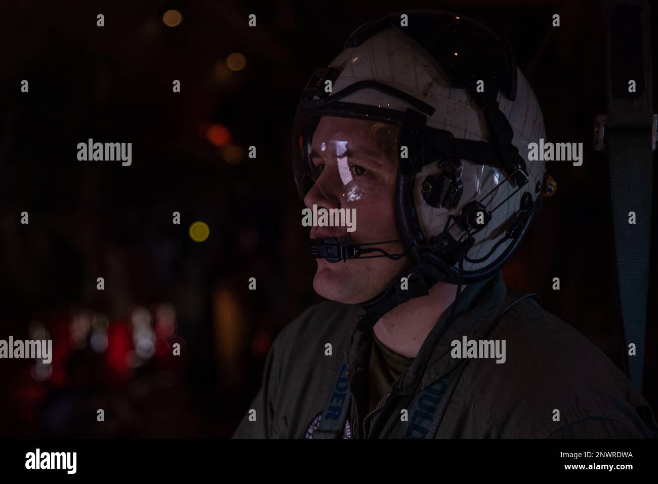 U.S. Marine Corps Staff Sgt. Jacob Hall, a flight engineer with Marine ...