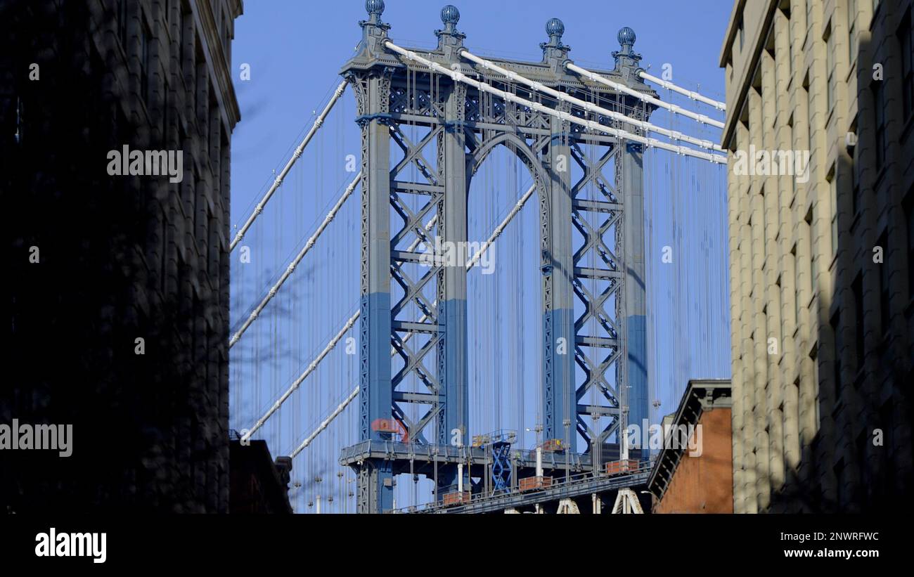 Manhattan Bridge Viewpoint at Dumbo Brooklyn - street photography Stock ...