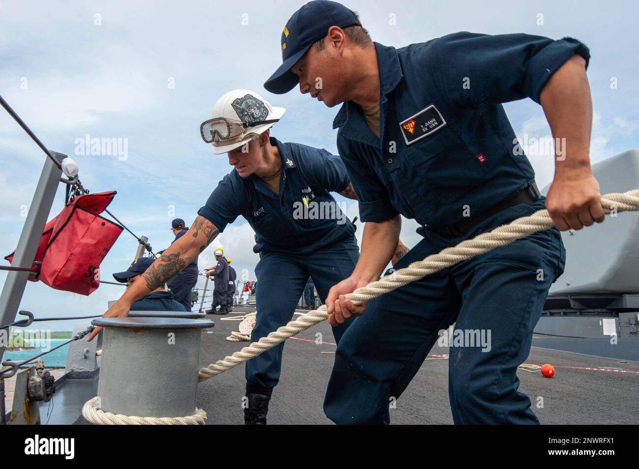 230211-N-NH267-1272 DIEGO GARCIA (Feb. 11, 2023) U.S. Navy Seaman Yunpeng Jiang, from Fujian ...