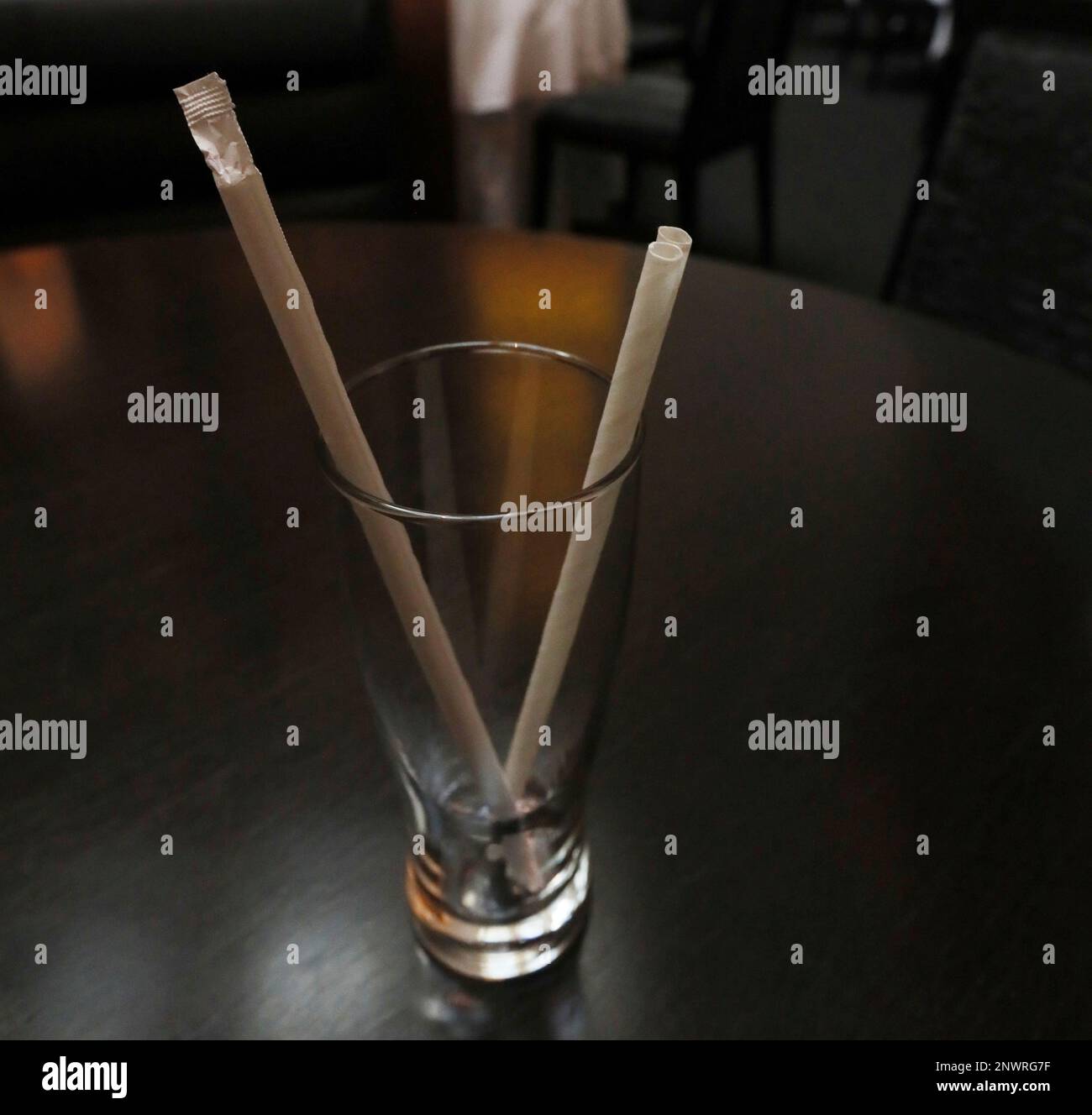 Paper-made straws are pictured at a hotel, The Strings By ...