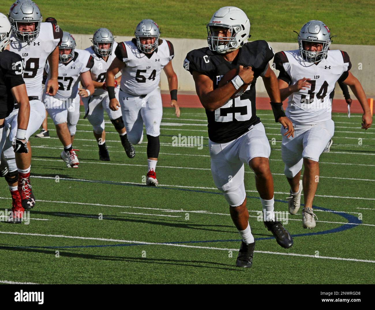 Permian quarterback Peyton Powell (25) runs for a large gain against ...