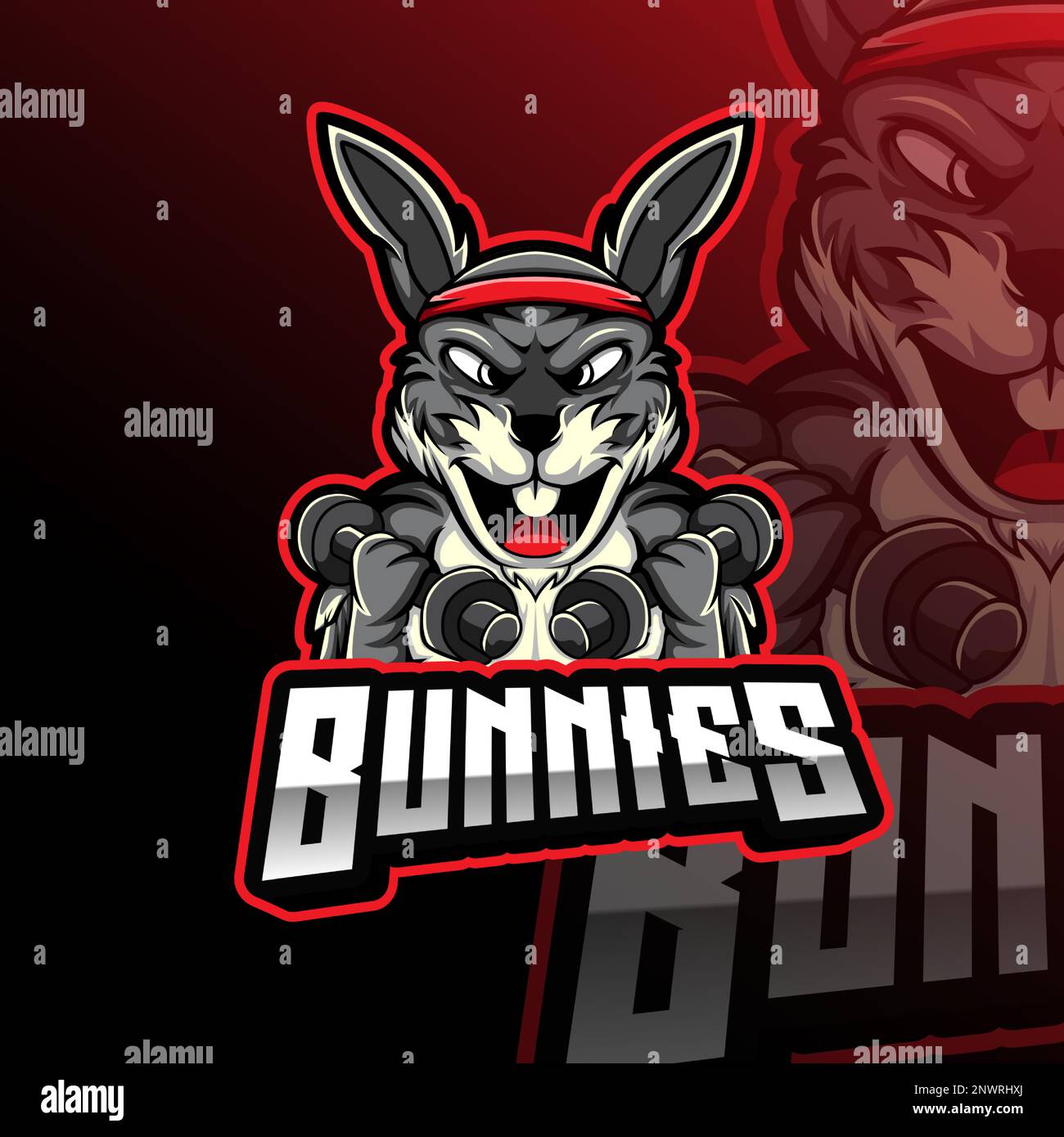 Bunnies Animal Mascot Sport Club Team Badge Stock Vector Image & Art ...