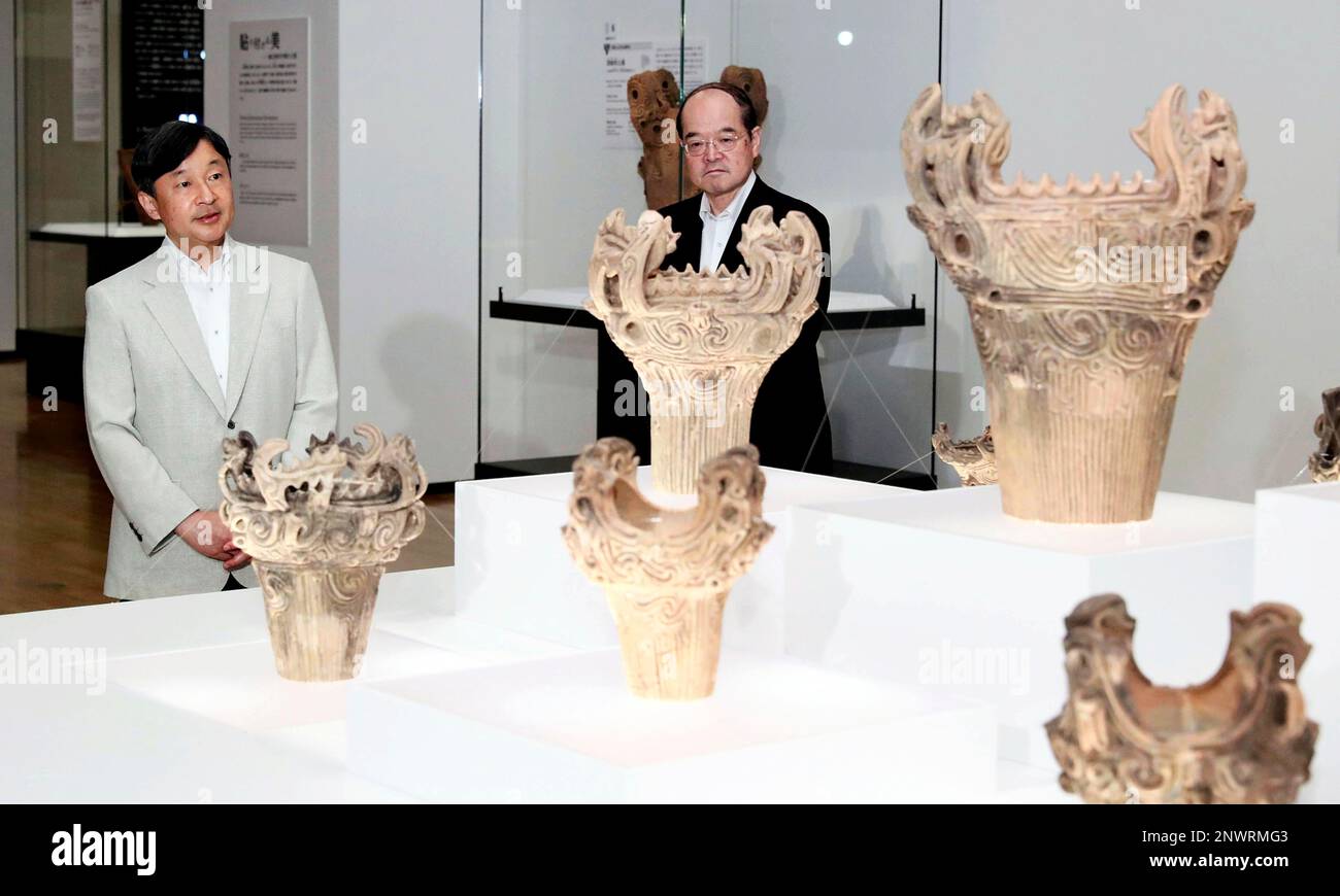 Japan's Crown Prince Naruhito visits an exhibition "Jomon: 10,000 Years ...