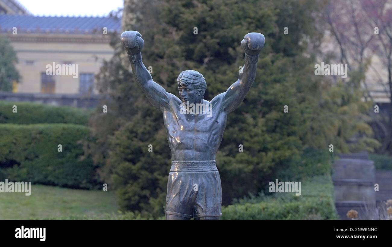 Rocky statue in Philadelphia - PHILADELPHIA, USA - FEBRUARY 16, 2023 ...