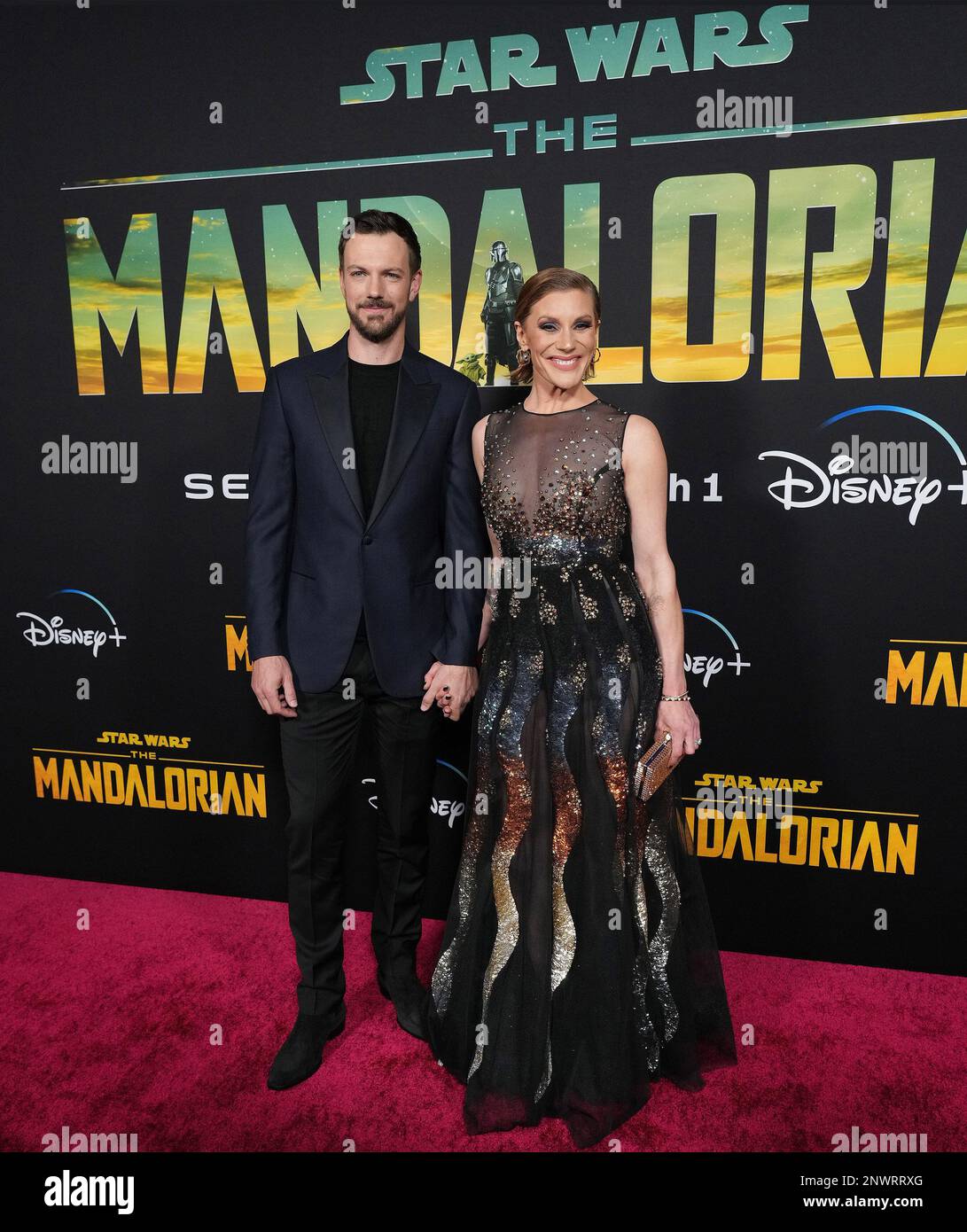 Los Angeles, USA. 28th Feb, 2023. (L-R) Robin Gadsby and Katee Sackhoff ...