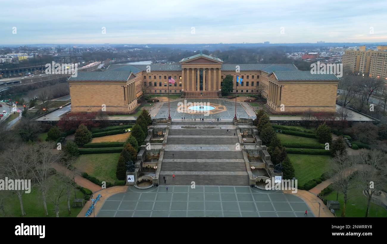 Famous Museum of Art in Philadelphia - aerial view Stock Photo - Alamy