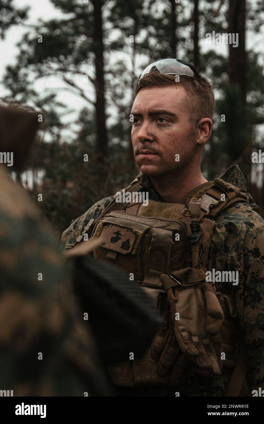 U.S. Marine Corps Sgt. Collin Dye, squad leader, 3rd Battalion, 23rd Marine Regiment, 4th Marine ...