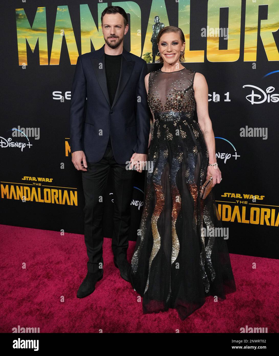 Los Angeles, USA. 28th Feb, 2023. (L-R) Robin Gadsby and Katee Sackhoff ...