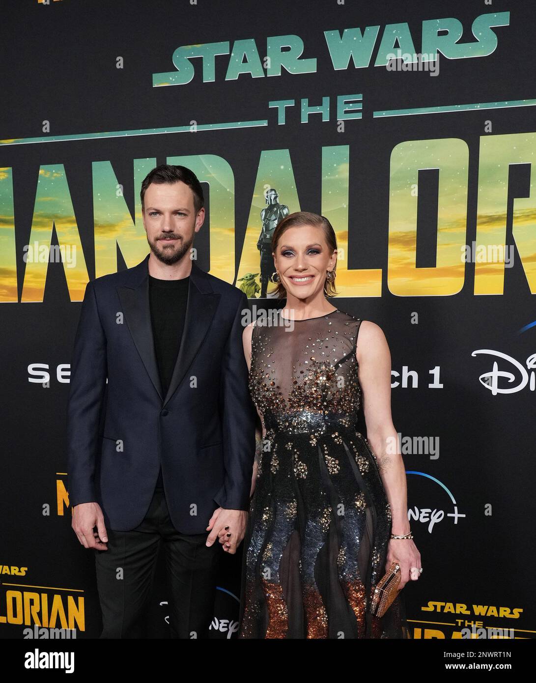 Los Angeles, USA. 28th Feb, 2023. (L-R) Robin Gadsby and Katee Sackhoff ...