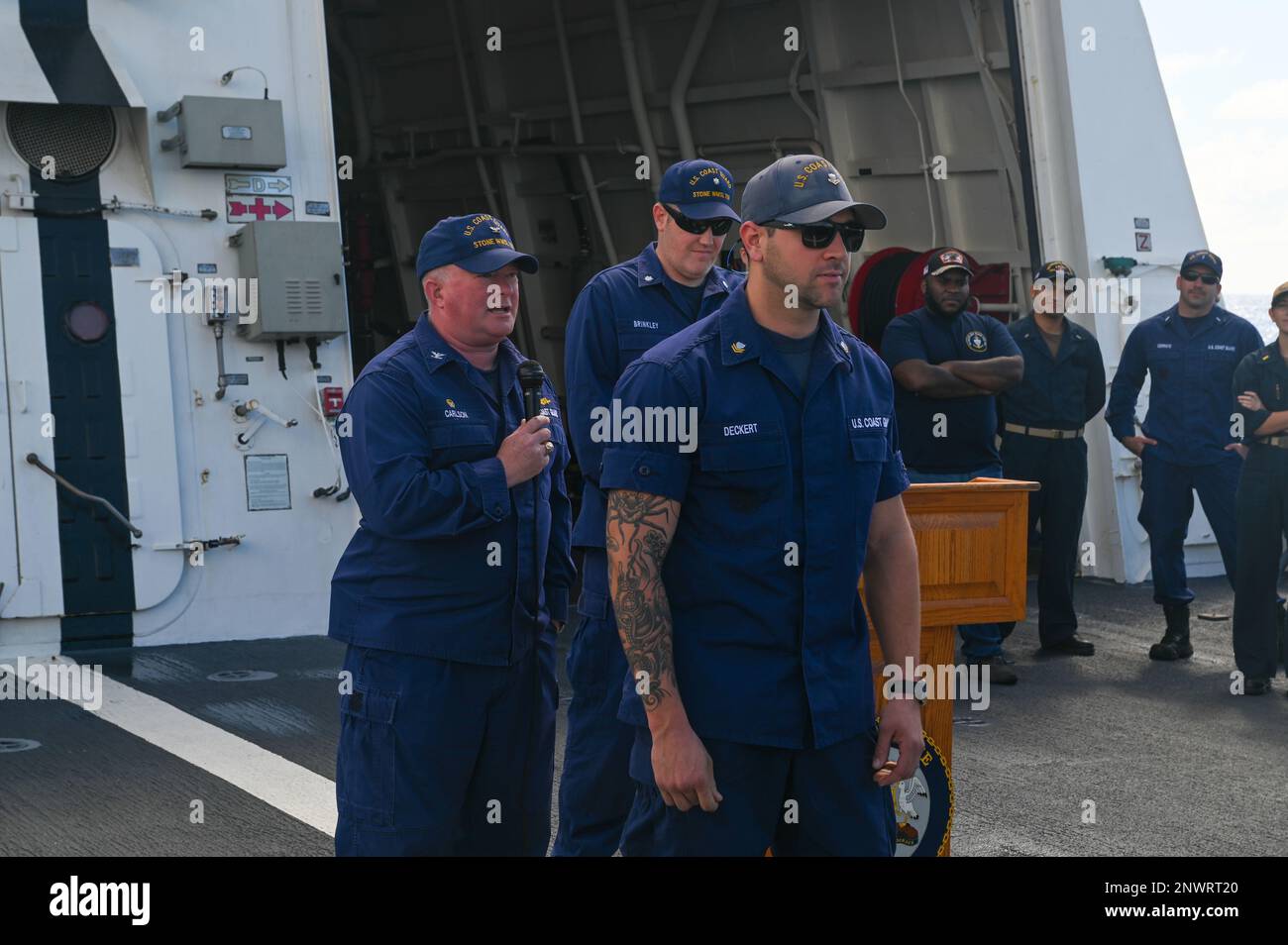 U.S. Coast Guard Capt. Clinton Carlson, commanding officer of USCGC ...