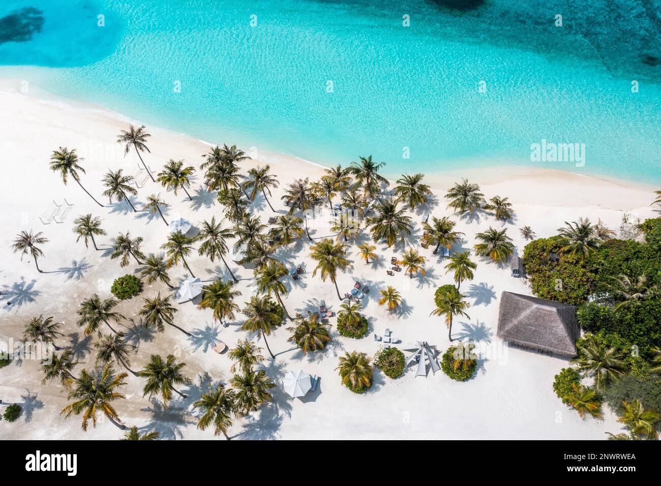 Helikopteransicht Six Senses Kanuhura Island Resort Mit Straenden Und Wasserbungalows