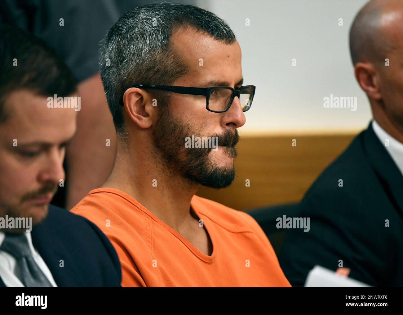 Christopher Watts is in court for his arraignment hearing at the Weld ...
