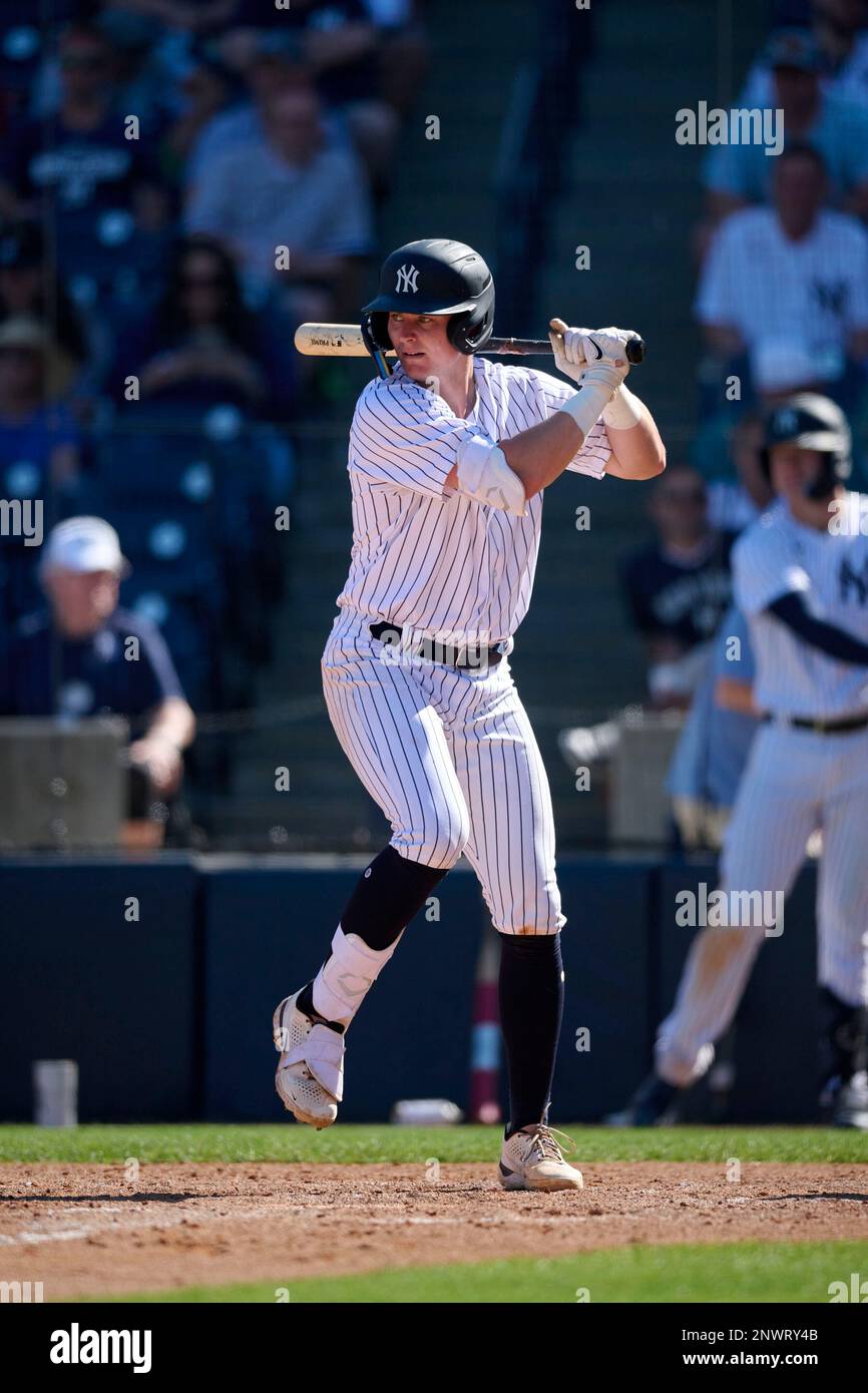 New York Yankees Trey Sweeney (94) bats during a spring training ...