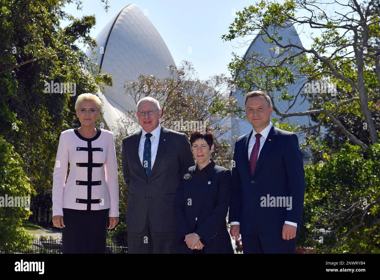 Poland's President Andrzej Duda, right, and his wife Agata Kornhauser ...
