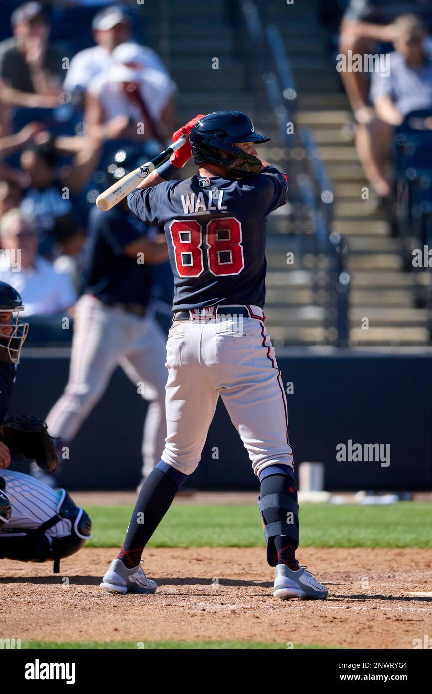 Atlanta Braves Forrest Wall (88) bats during a spring training baseball ...