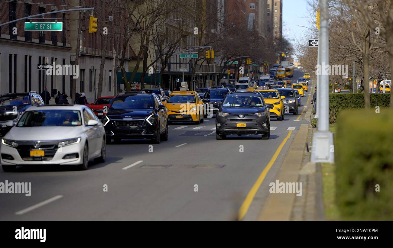 Yellow Taxi cabs in New York - NEW YORK CITY, USA - FEBRUARY 14, 2023 ...