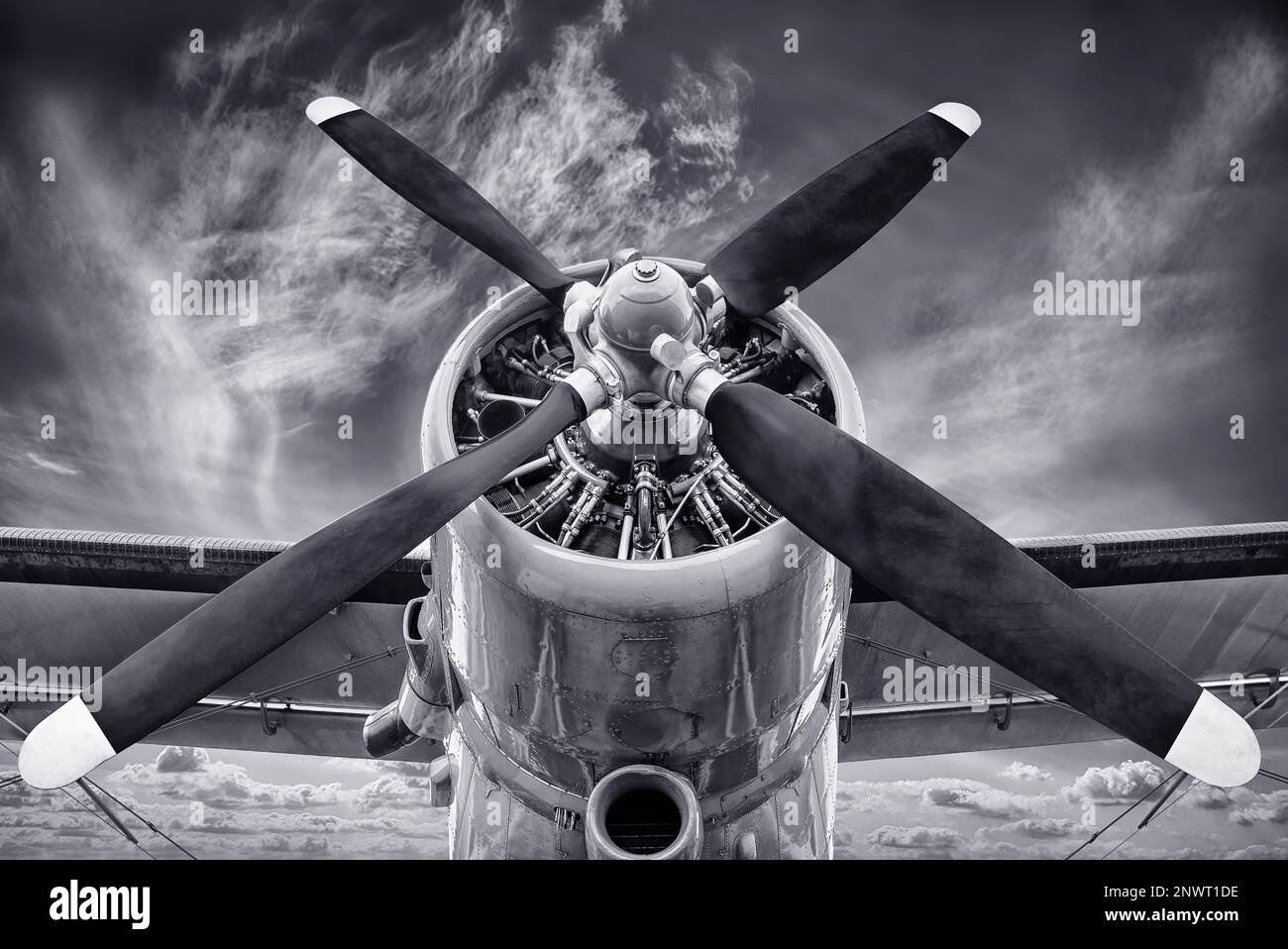 propeller of an historic biplane Stock Photo - Alamy