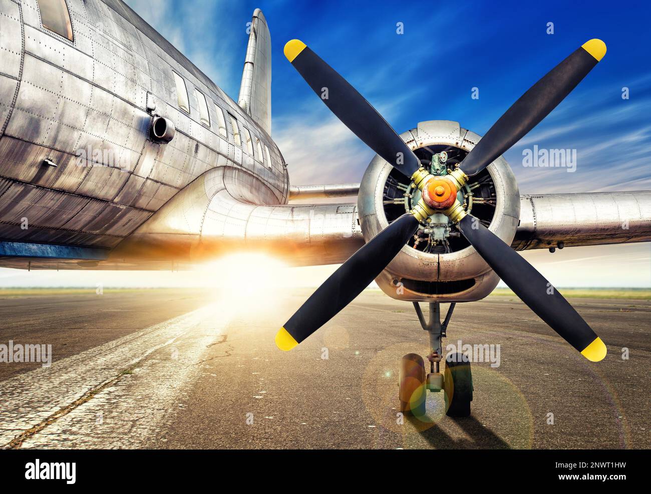 propeller of an historic aircraft Stock Photo - Alamy