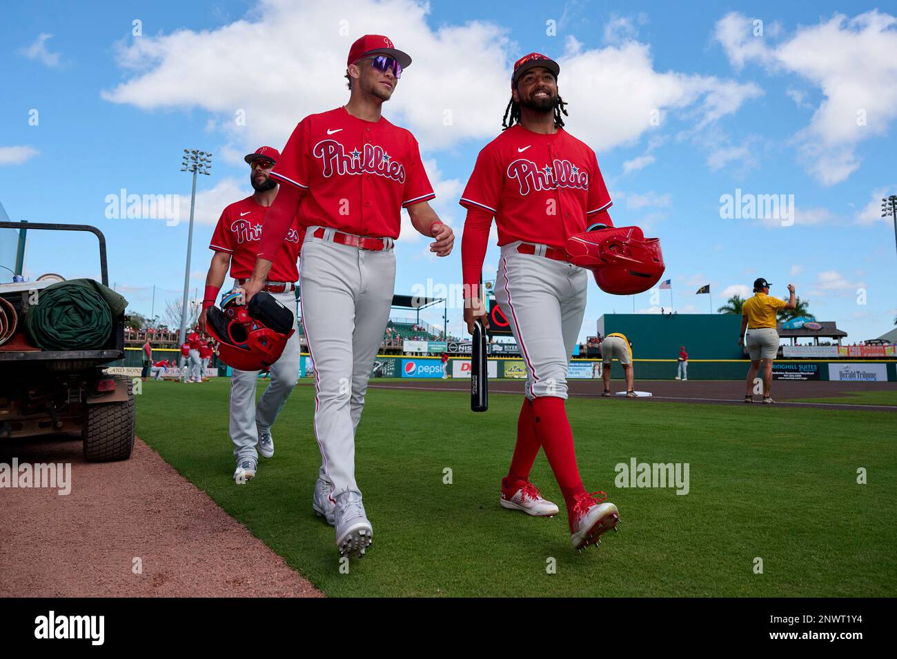 Philadelphia Phillies Cade Fergus (54, left), Garrett Whitley (7, right ...