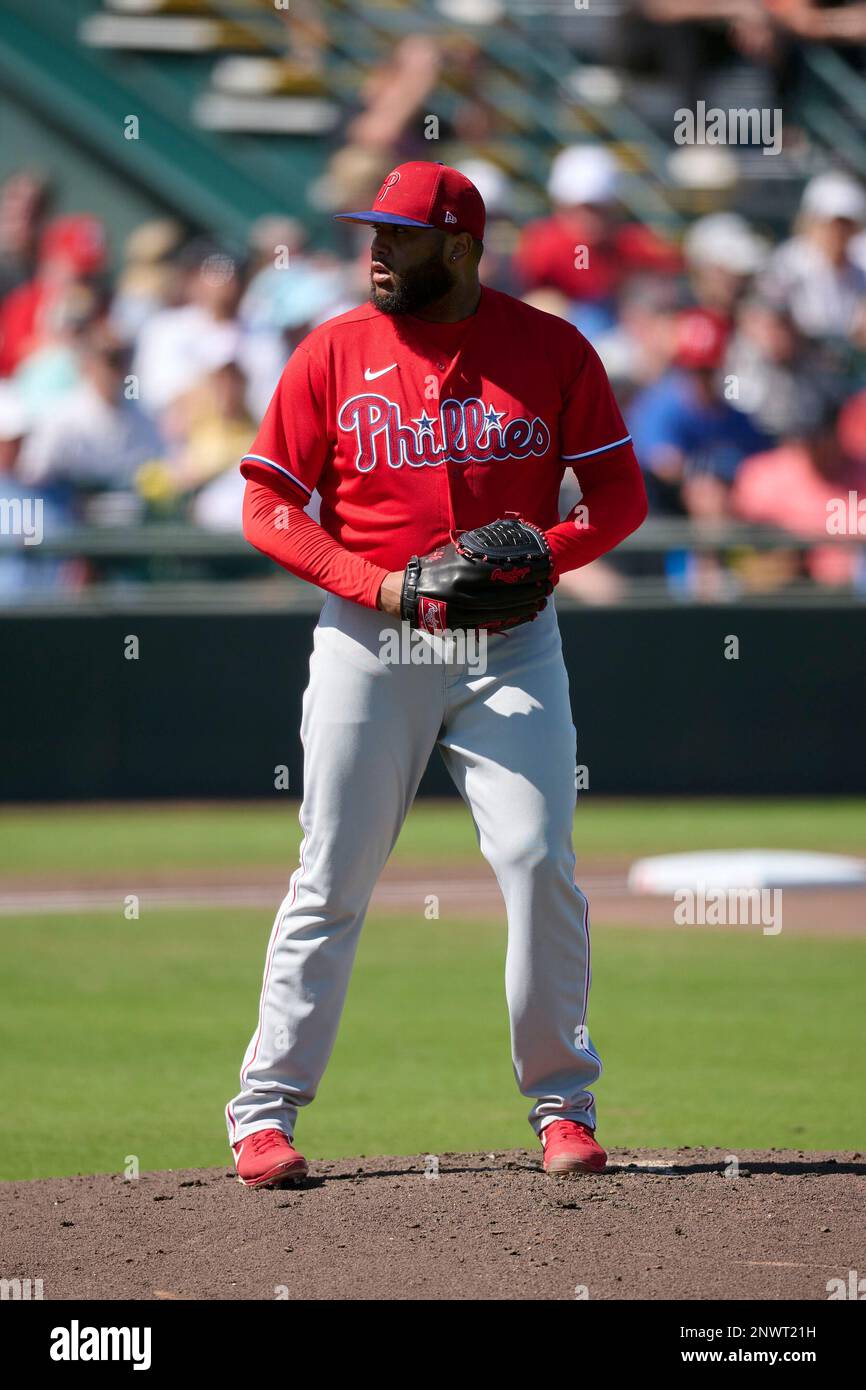 Philadelphia Phillies pitcher Jose Alvarado (46) during a spring ...