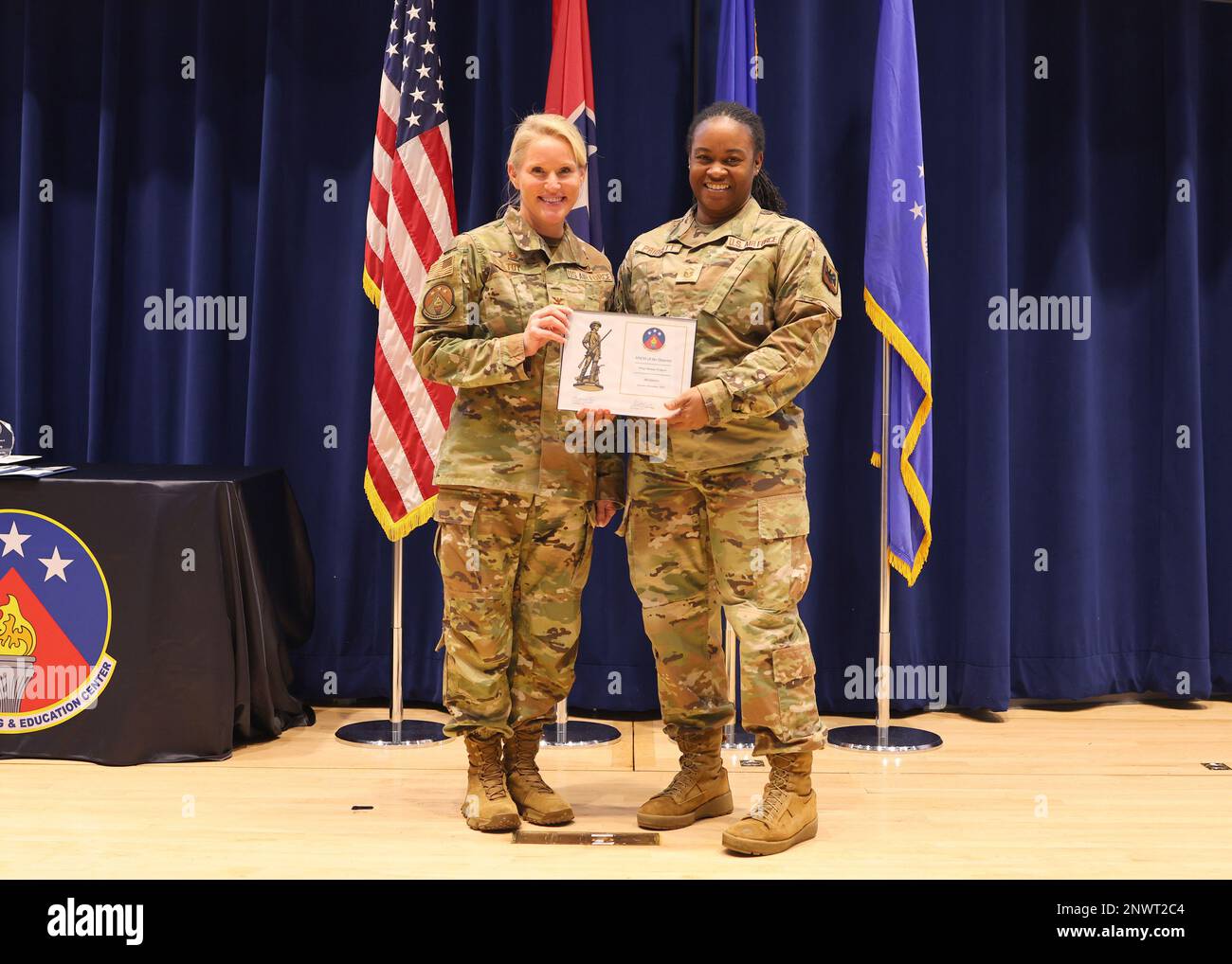 U.S. Air Force Master Sgt. Shonay Pridgett receives the TEC Senior NCO ...