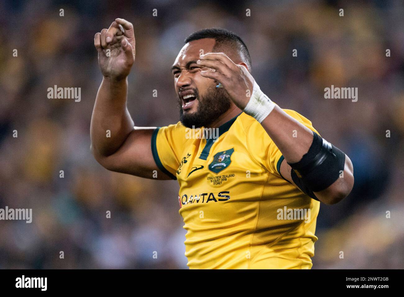SYDNEY, AUSTRALIA - AUGUST 18: Australian player Sekope Kepu (3) at the ...