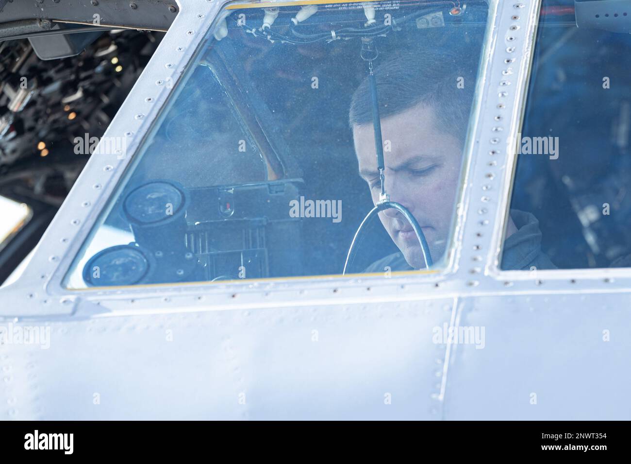 Aircrew from the 43rd Electronic Combat Squadron perform pre-flight ...