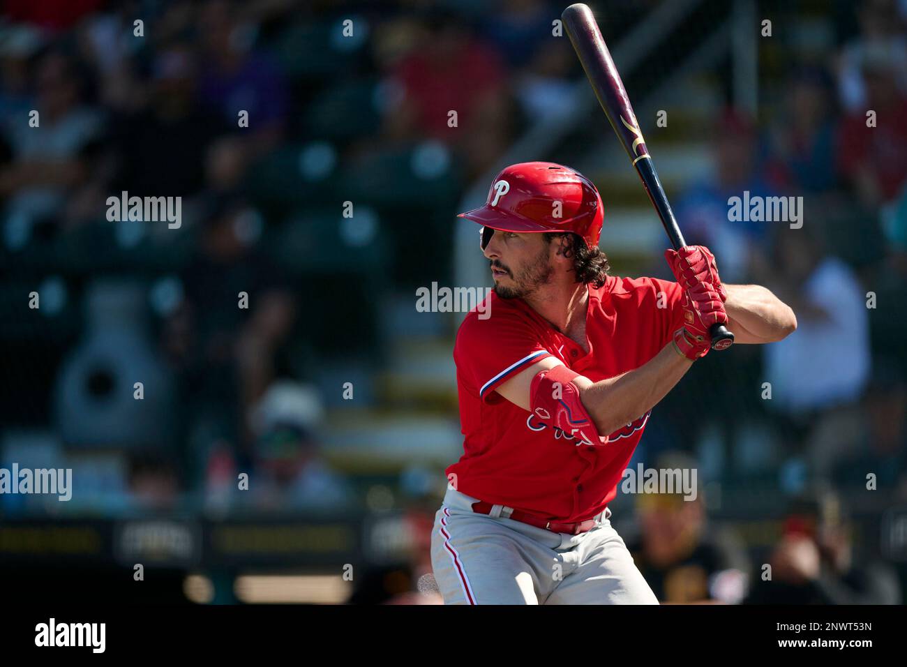 Philadelphia Phillies Garrett Stubbs (21) bats during a spring training ...