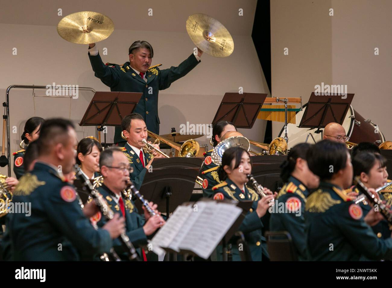 Japan Ground Self-Defense Force (JGSDF) 13th Band members perform ...