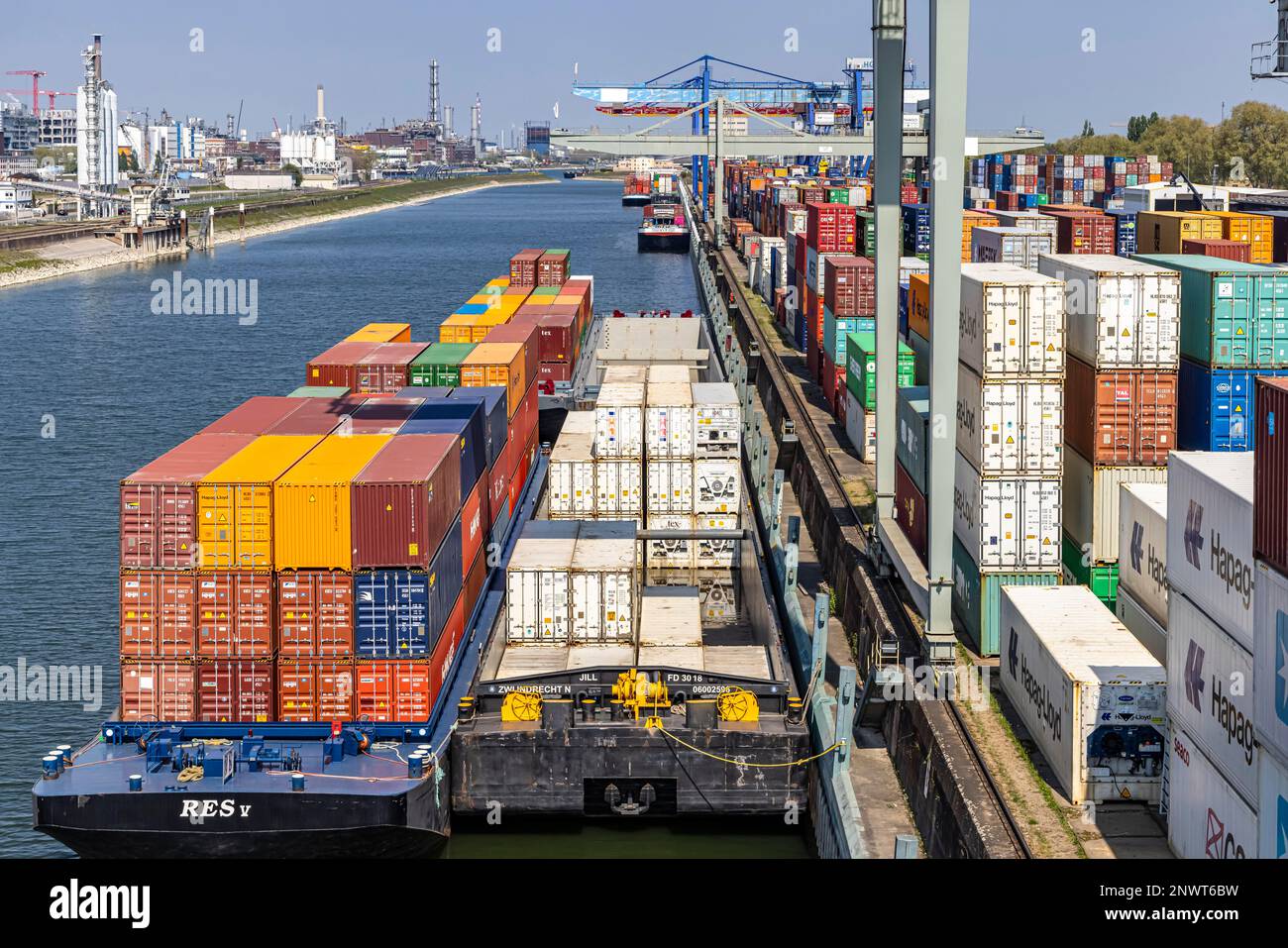 Port of Mannheim, Binnenhafen, Mannheim, Baden-Wuerttemberg, Germany ...