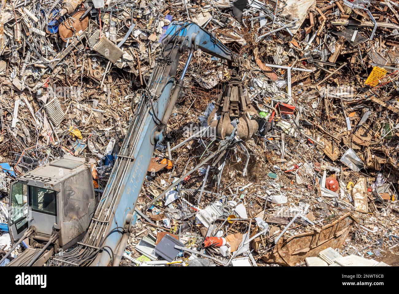 Scrap metal trade, scrap metal dump with scrap metal in the port of ...