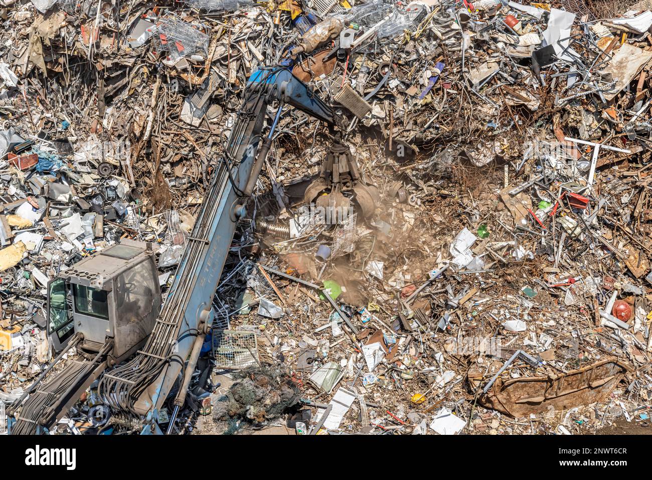 Scrap metal trade, scrap metal dump with scrap metal in the port of ...