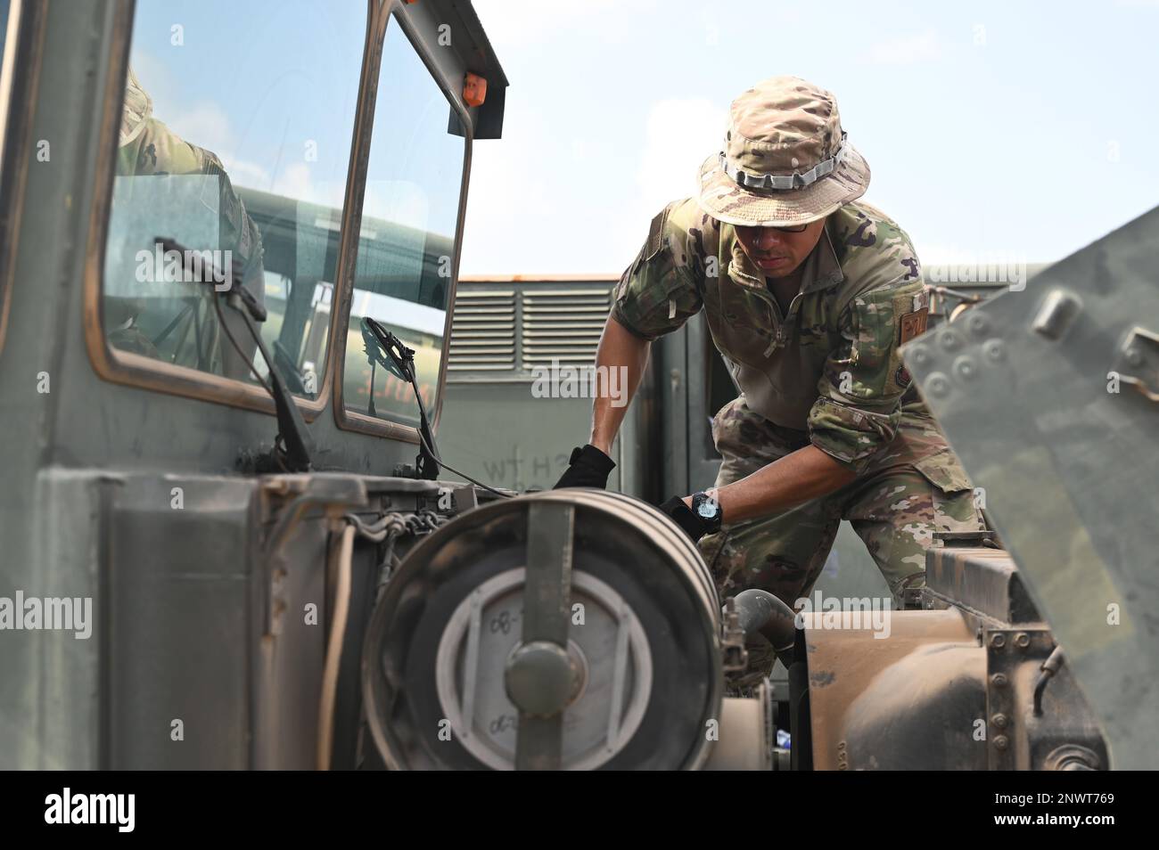U.S. Air Force Staff Sgt. Mario Casilla, fuels distribution operator ...