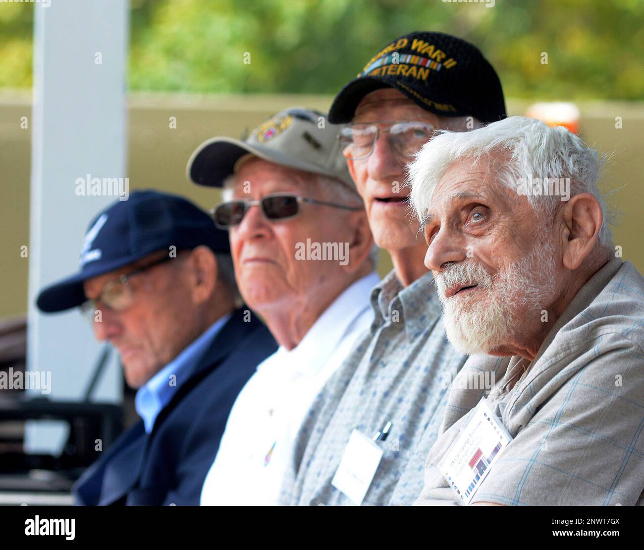Four American World War II servicemen, from left, Sgt. Andrew T ...