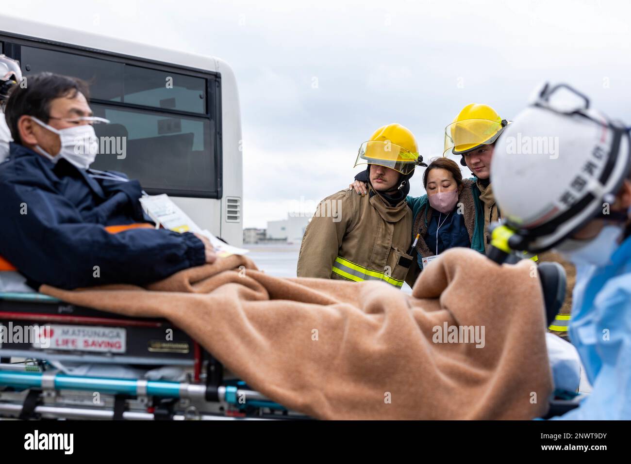 U.S. Marine Corps aircraft rescue and firefighting (ARFF) specialists ...