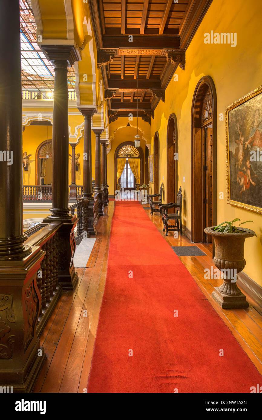 Archbishops Palace, Main Hall gallery, Lima, Peru Stock Photo - Alamy