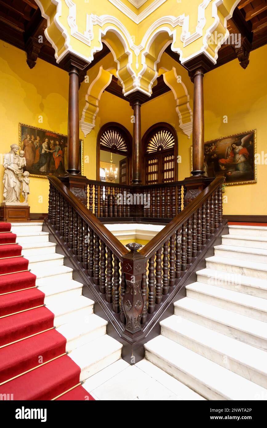 Archbishops Palace, Main Hall gallery, Lima, Peru Stock Photo - Alamy