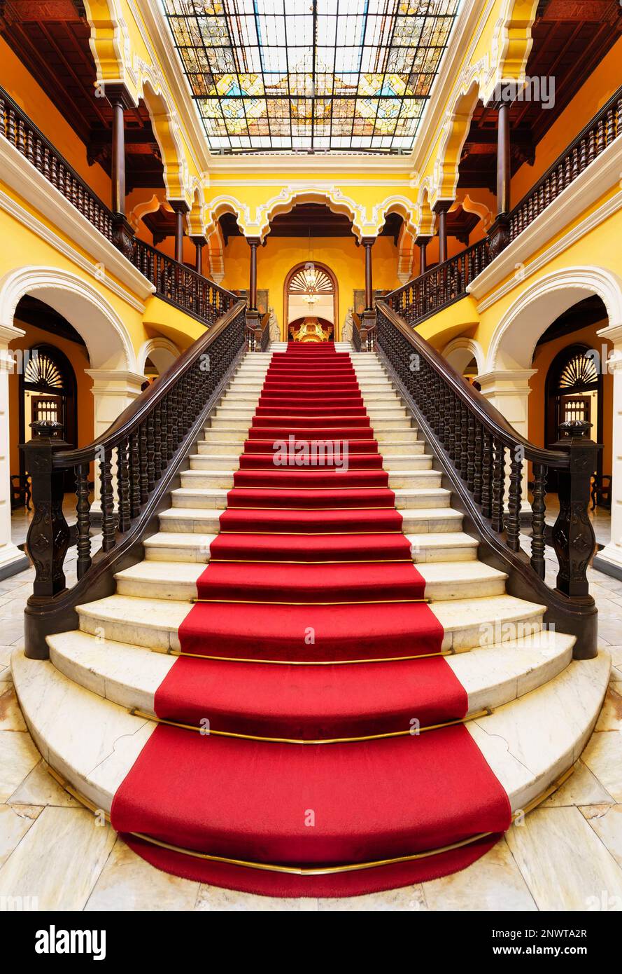 Archbishops Palace, Sumptuous stairway and main entrance hall, Lima ...