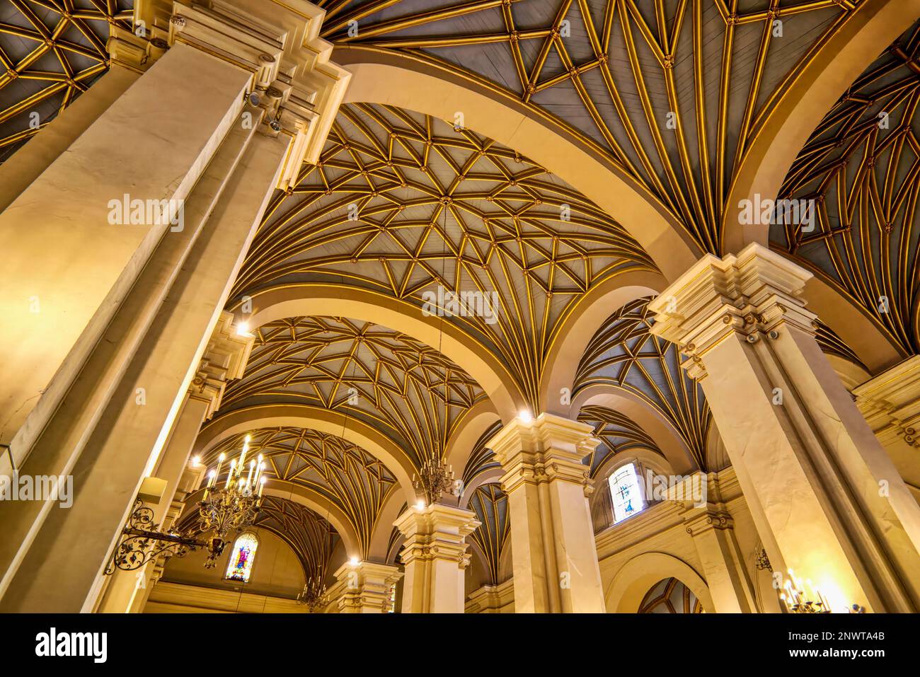 Basilica Metropolitan Cathedral of Lima, Central Nave ceiling, Lima ...