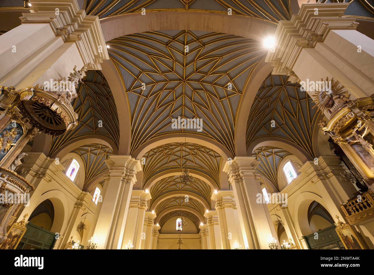 Basilica Metropolitan Cathedral of Lima, Central Nave ceiling, Lima ...