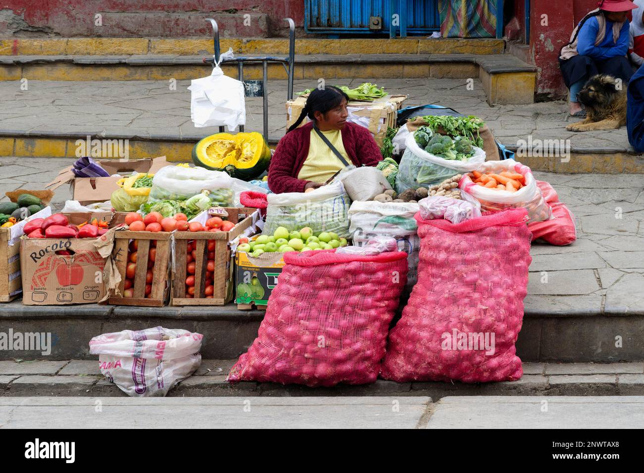 Typical street market, Paucartambo, Cusco region, Peru Stock Photo - Alamy
