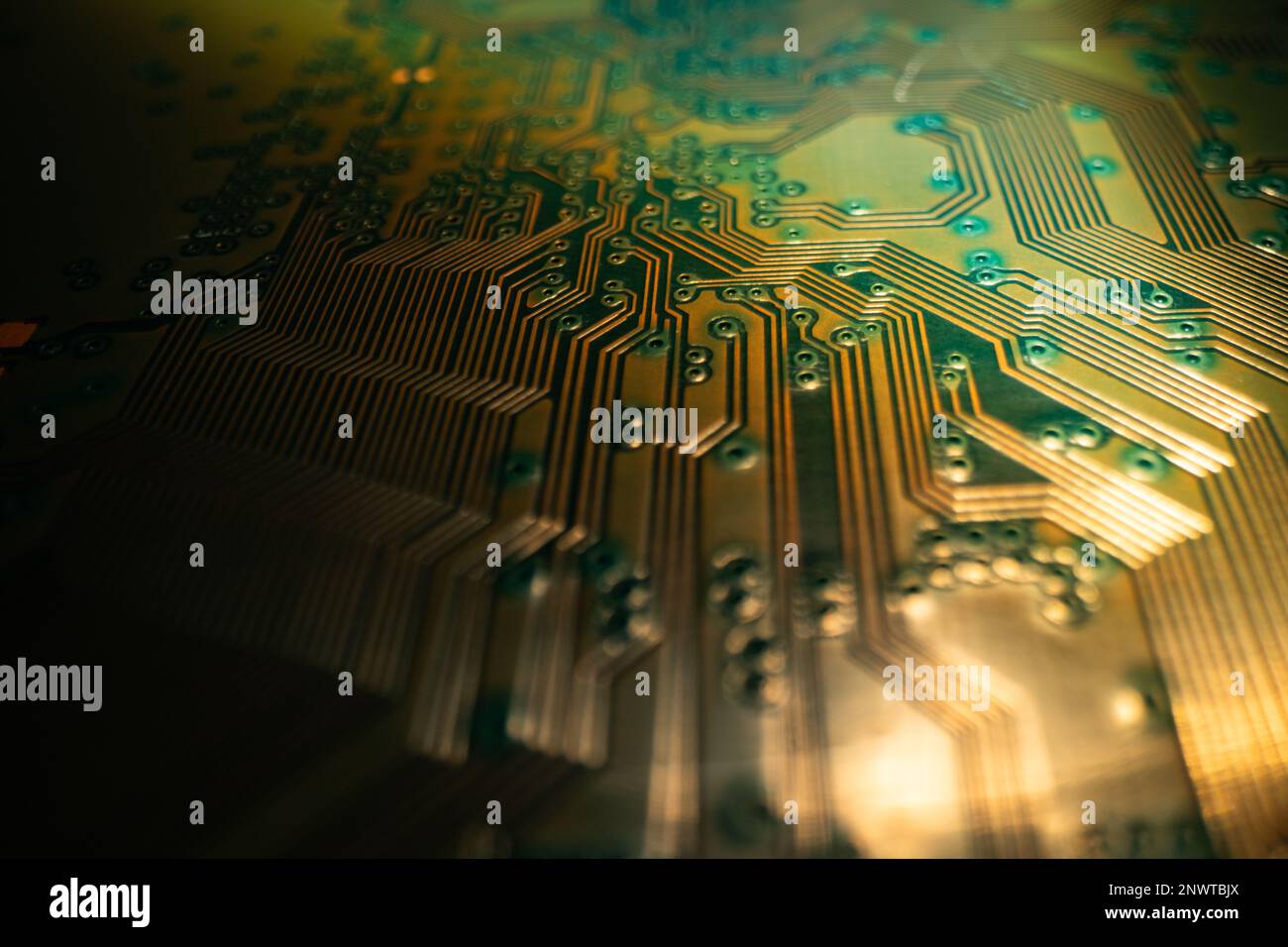 Electronic circuit board closeup. Electronic motherboard card. Circuitry and close-up on ...