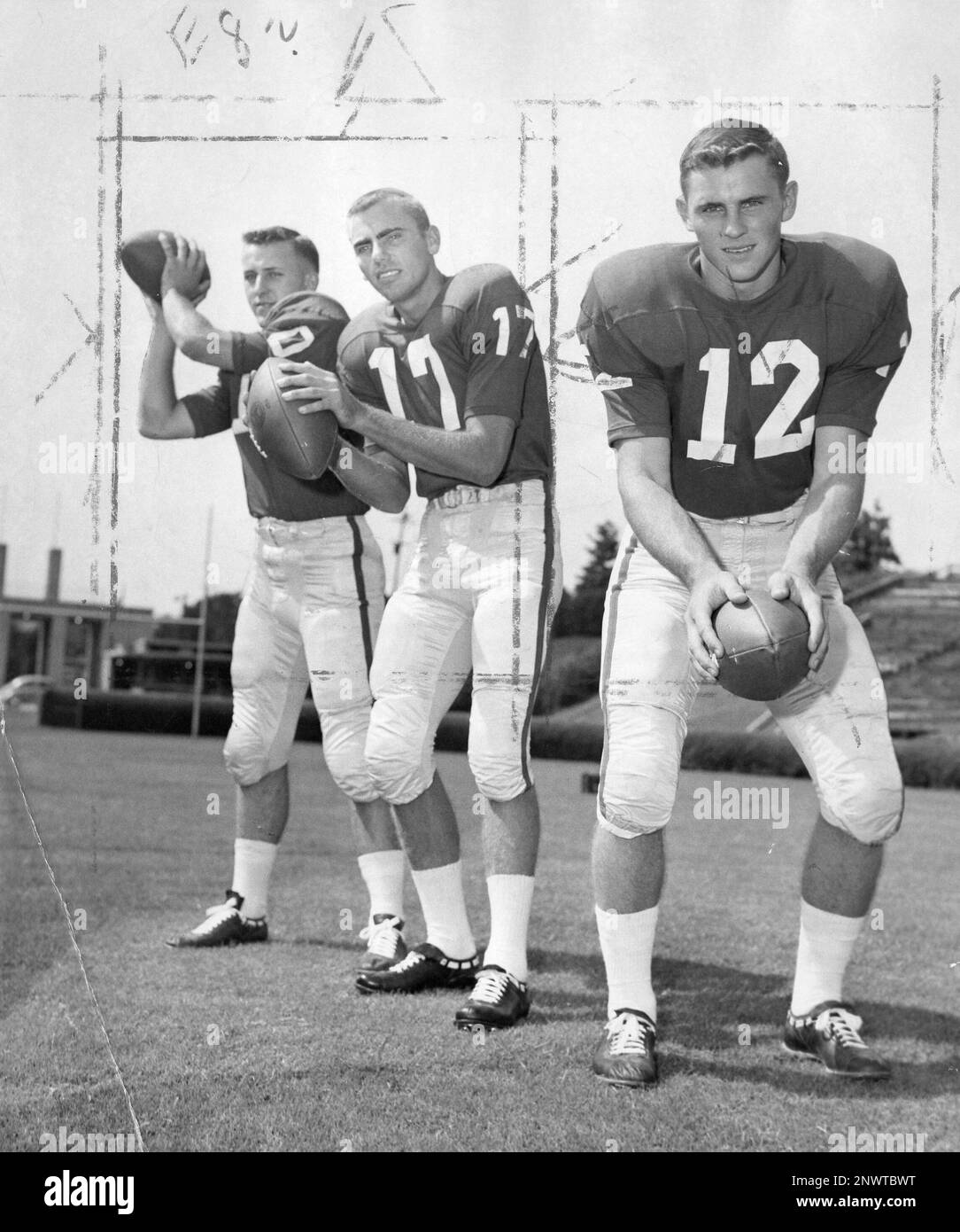 "Fran Tarkenton, football. From left: University of Georgia Bulldogs Fran Tarkenton, Charley ...