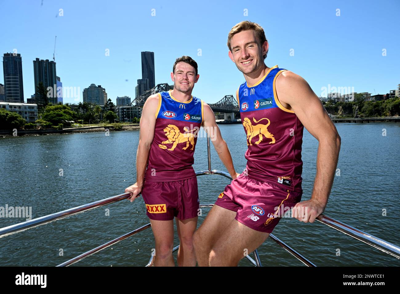Brisbane Lions new co-captain’s Lachie Neale (left) and Harris Andrews ...