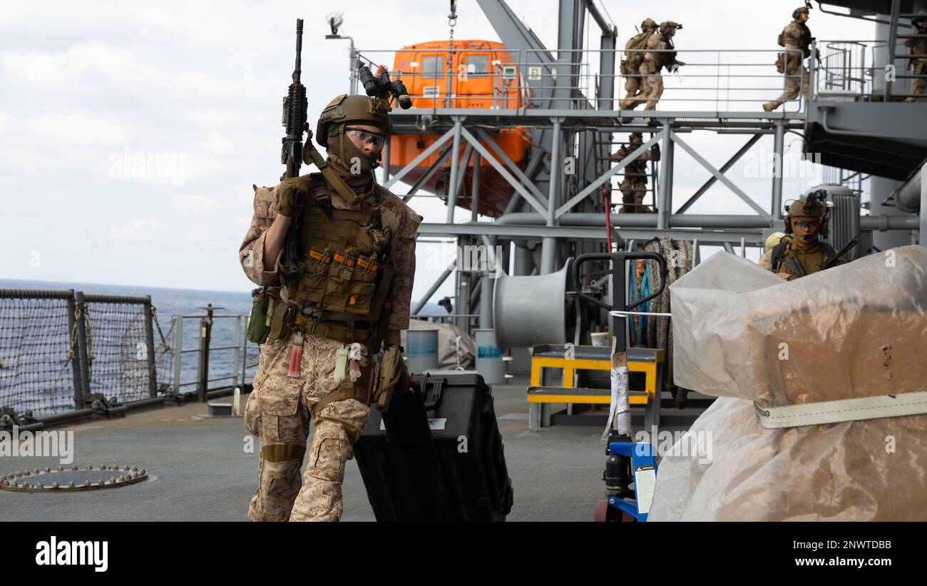 A U.S. Marine with the maritime raid force, 31st Marine Expeditionary ...