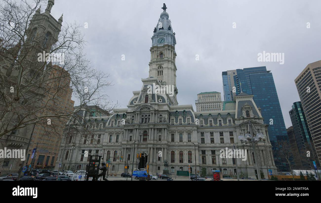 Philadelphia City Hall - PHILADELPHIA, USA - FEBRUARY 16, 2023 Stock ...